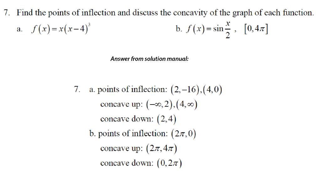 Solved Find the points of inflection and discuss the | Chegg.com