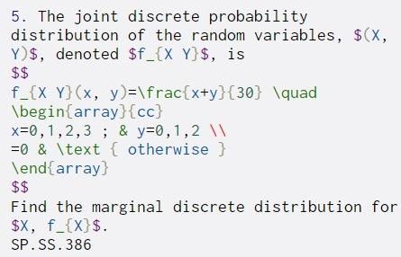 Solved 5. The joint discrete probability distribution of the | Chegg.com