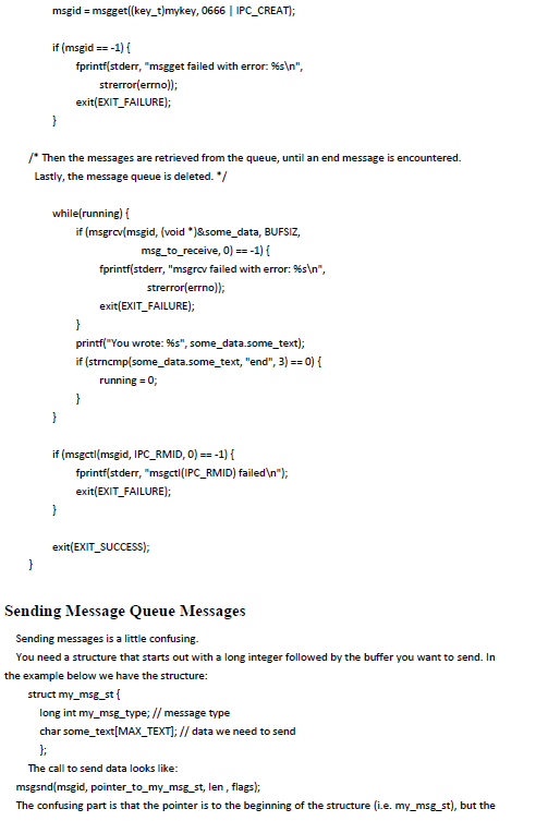 Exercise 4: msgl. c /* Here's the receiver program. | Chegg.com