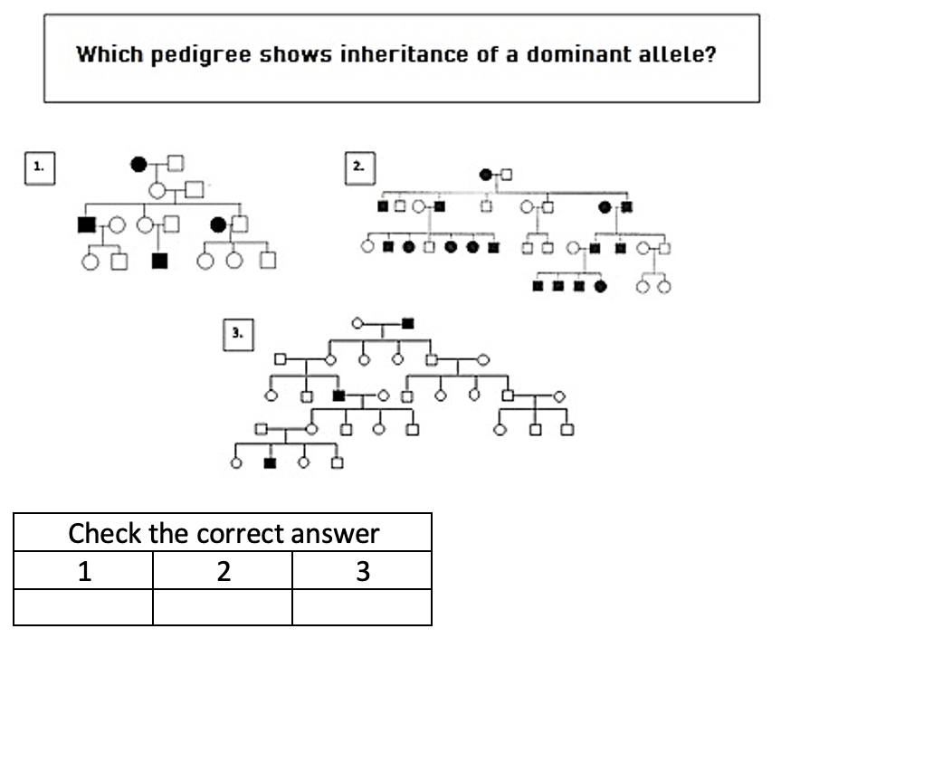 Solved Key to pedigree Key to alleles charts D= dominant | Chegg.com