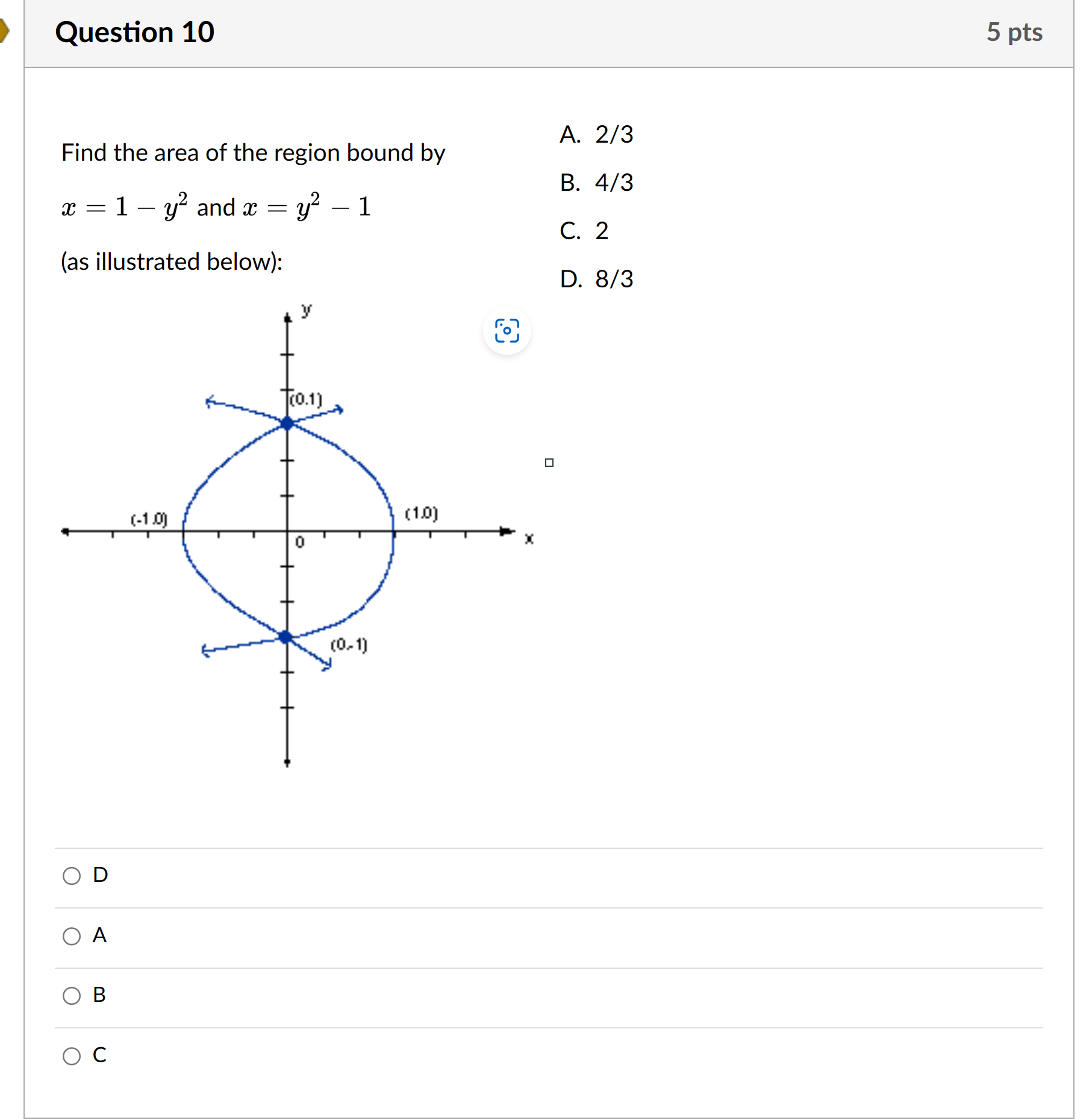 Solved Question 10Find the area of the region bound | Chegg.com