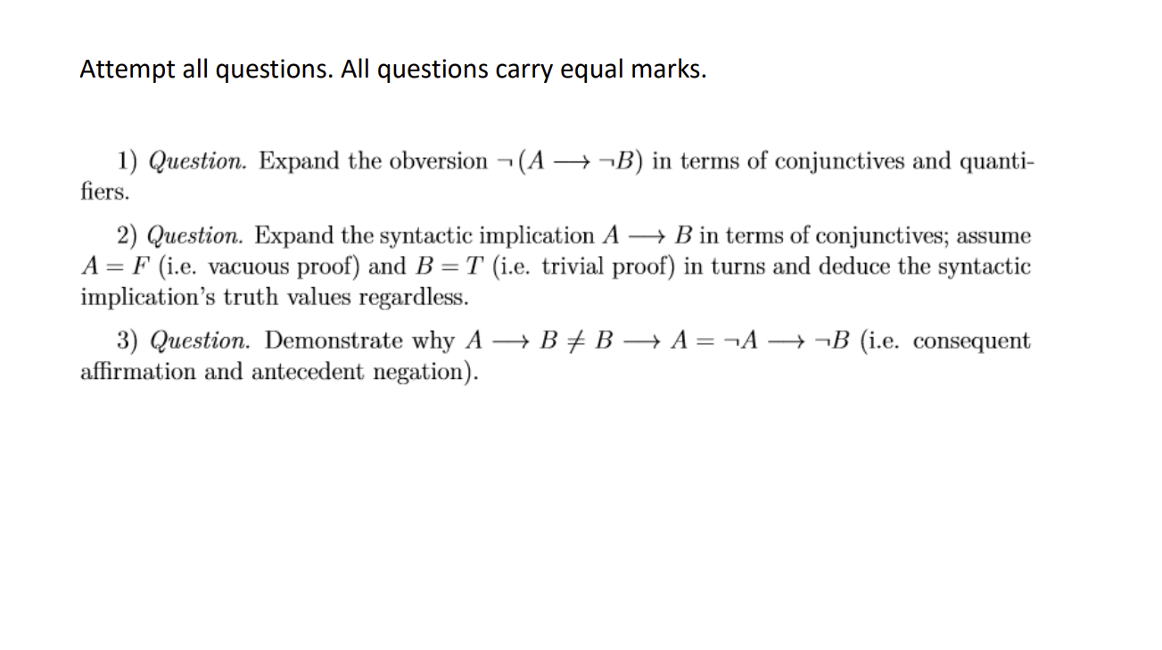 Solved Attempt all questions. All questions carry equal | Chegg.com