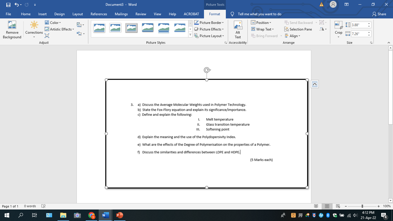 Solved BS Document3 - Word Picture Tools A 8 o Х File Home | Chegg.com