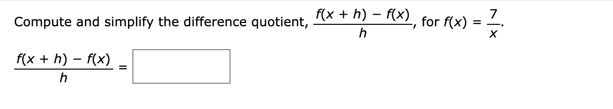 Solved Compute and simplify the difference quotient, | Chegg.com