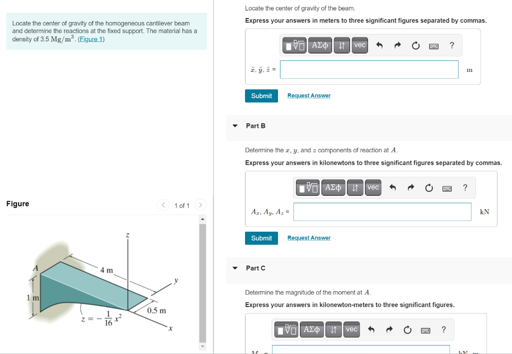 Solved Locate the center of gravity of the beam. Locate the | Chegg.com