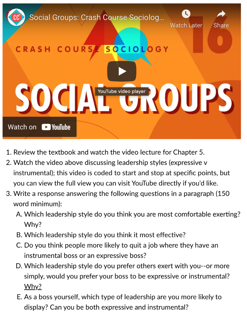 Solved CC Social Groups: Crash Course Sociolog... Watch | Chegg.com
