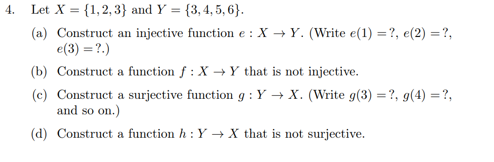 Solved Let X={1,2,3} and Y={3,4,5,6}. (a) Construct an | Chegg.com