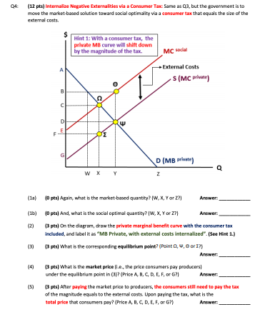 Solved (12 pts) Internalize Negative Externalities via a | Chegg.com