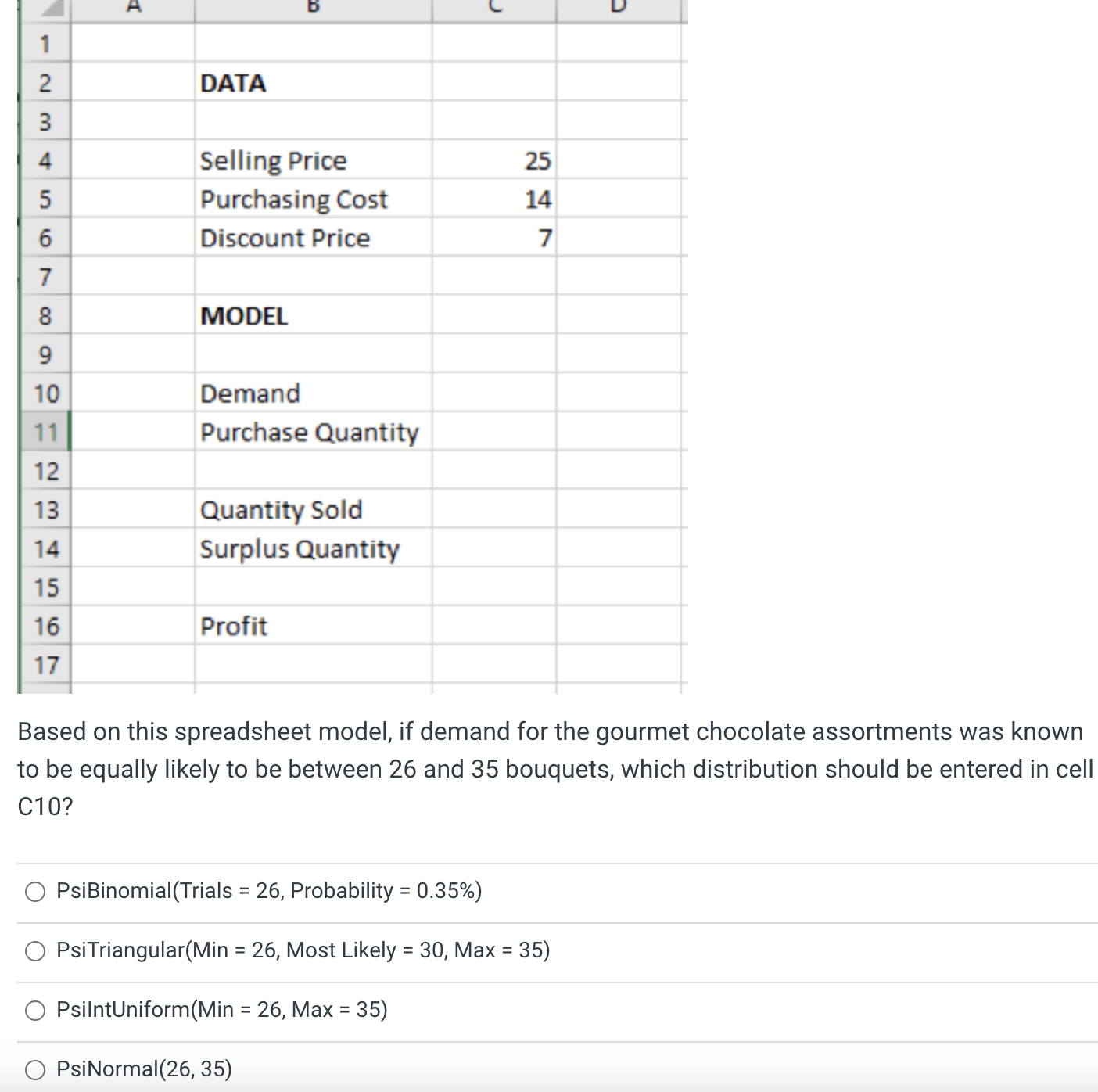 Solved Based on this spreadsheet model, if demand for the | Chegg.com