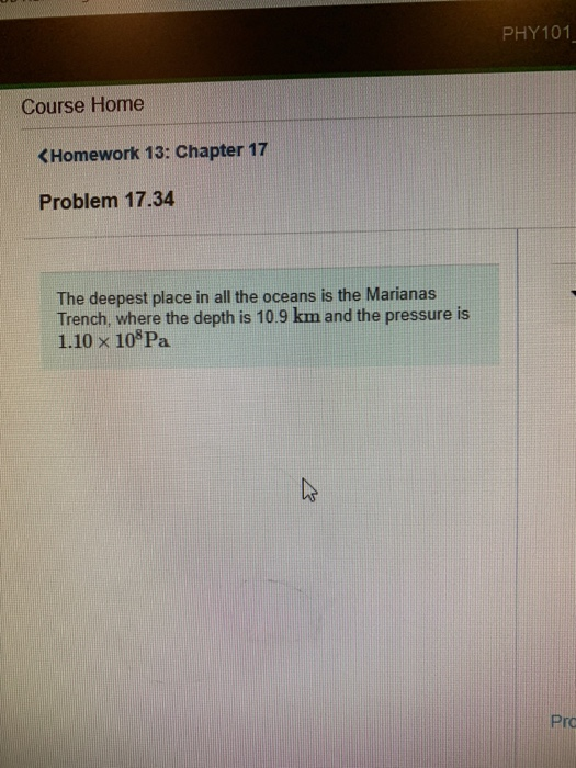 Solved PHY101 Course Home KHomework 13: Chapter 17 Problem | Chegg.com