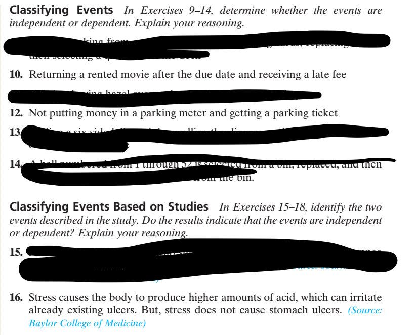 Solved Classifying Events In Exercises 9-14, determine | Chegg.com