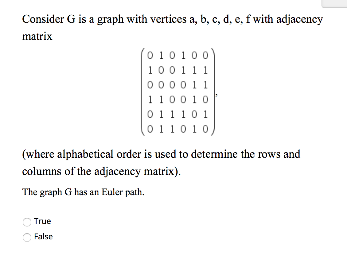 Solved Consider G is a graph with vertices a, b, c, d, e, | Chegg.com