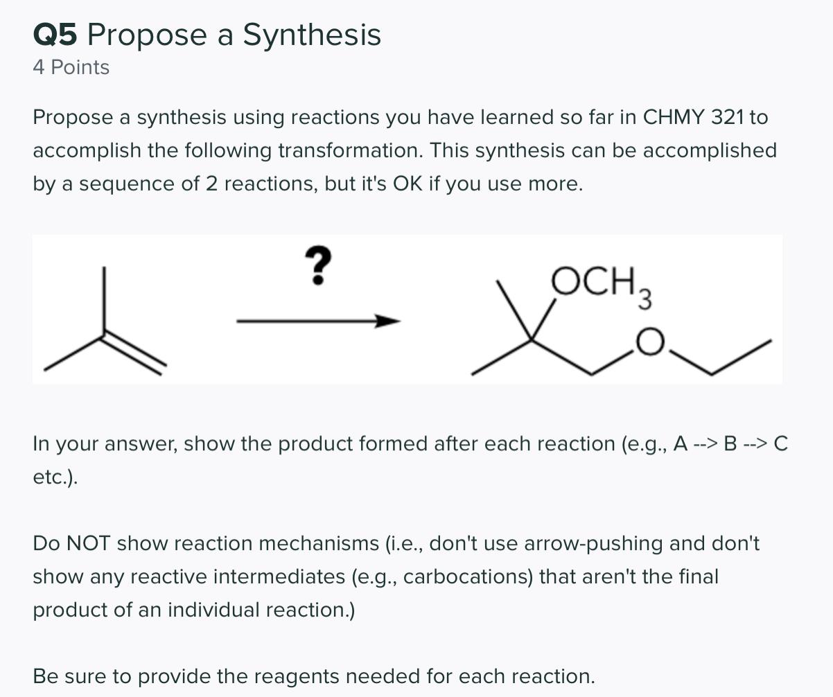 Solved Q5 Propose a Synthesis Points Propose a synthesis | Chegg.com