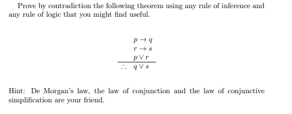 Solved Prove by contradiction the following theorem using | Chegg.com
