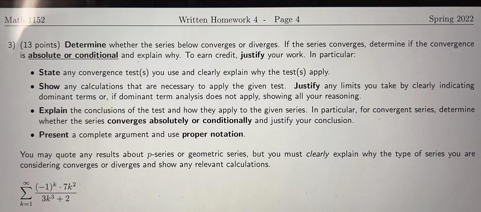 Solved Math 1152 Written Homework 4 - Page 4 Spring 2022 3) | Chegg.com