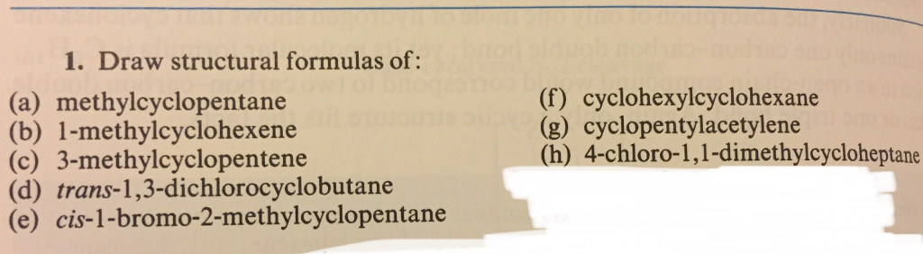 Solved 1. Draw structural formulas of: (a) | Chegg.com