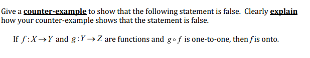 Solved Give a counter-example to show that the following | Chegg.com