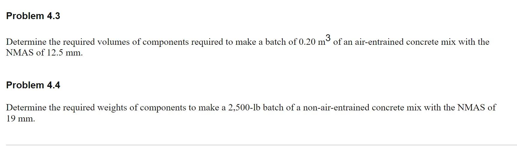 Solved Determine the required volumes of components required | Chegg.com