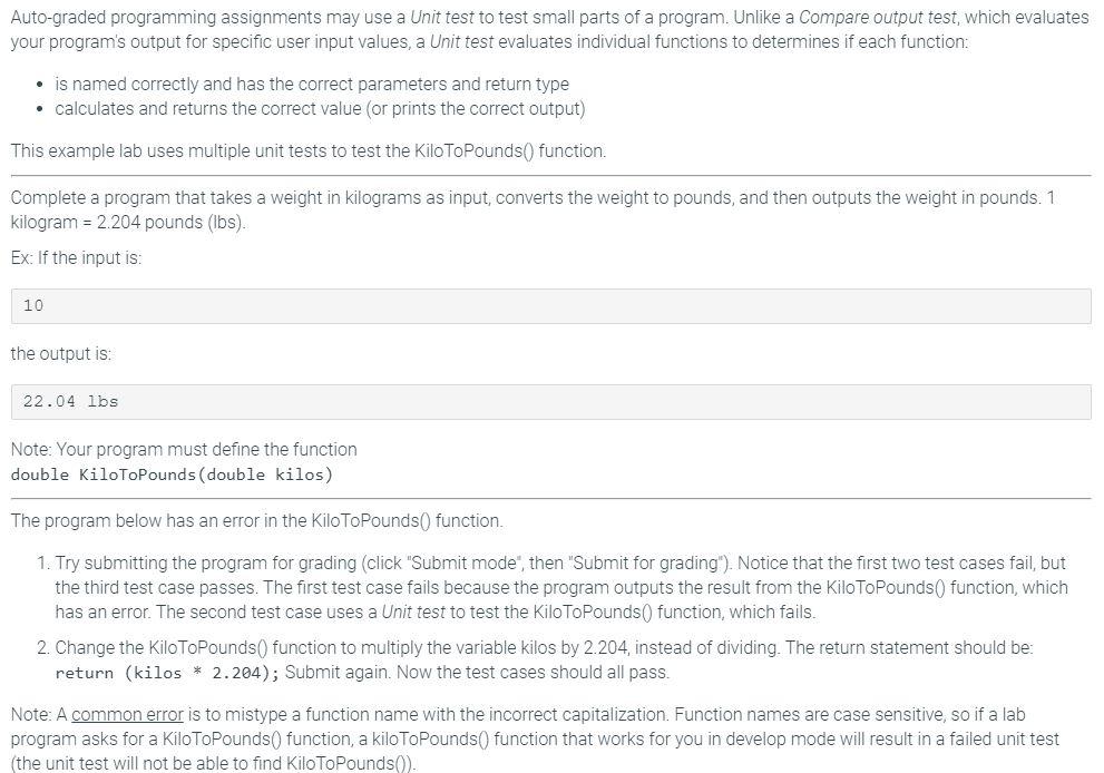 Solved Auto Graded Programming Assignments May Use A Uni 7717