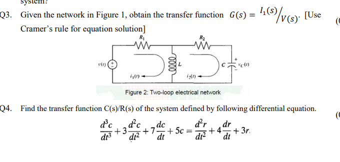 Solved Q3. Given the network in Figure 1, obtain the | Chegg.com