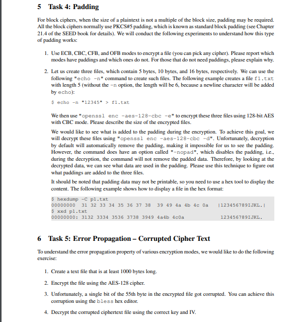 Solved For block ciphers, when the size of a plaintext is | Chegg.com