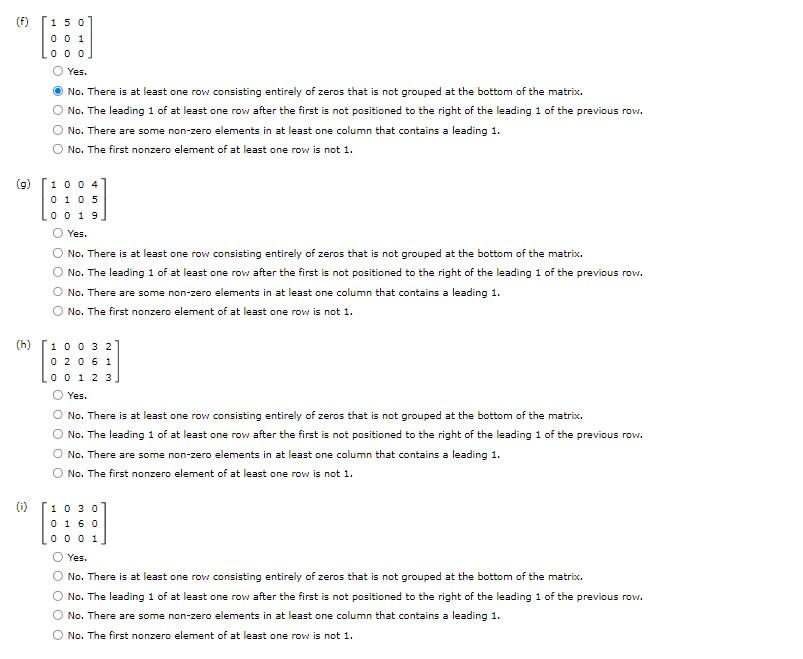 Solved ANSWER EACH LETTER: Determine whether the following | Chegg.com