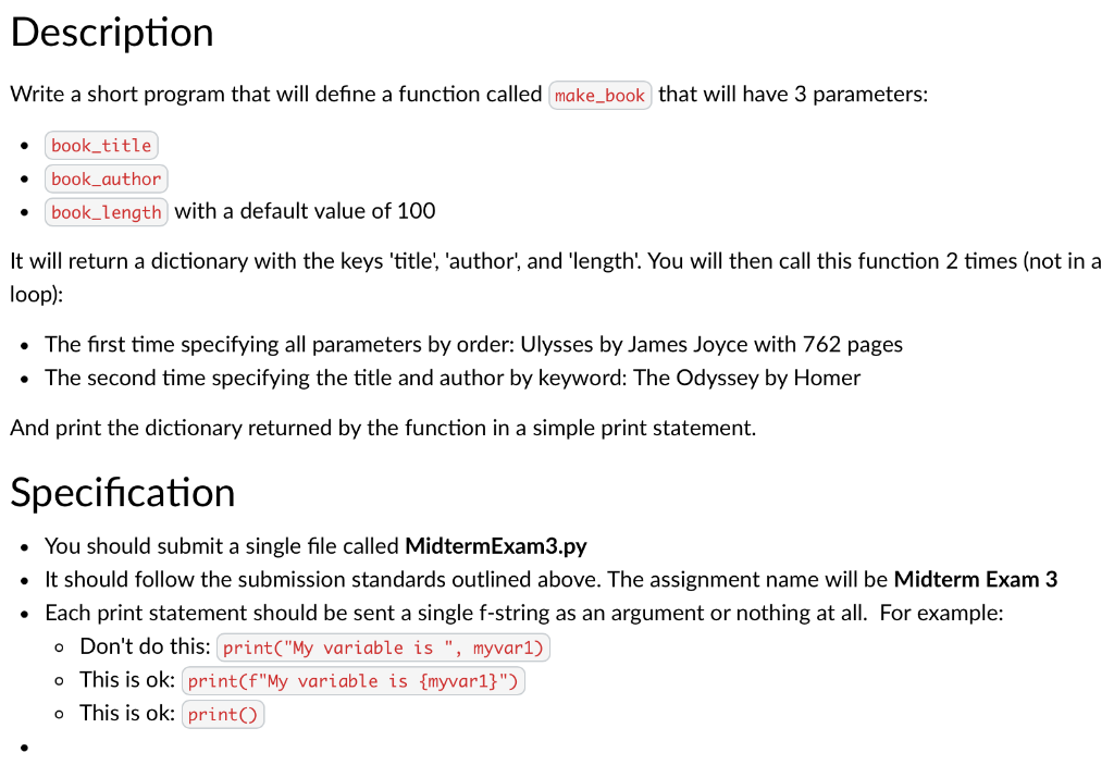 Solved Description Write a short program that will define a | Chegg.com