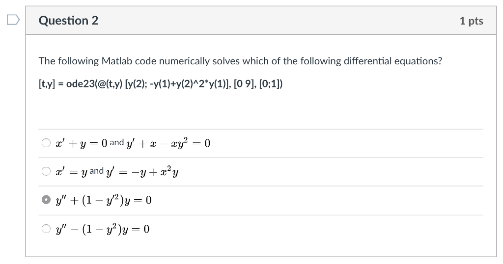 Solved Question 1 1 pts Applying one step the improved Euler | Chegg.com