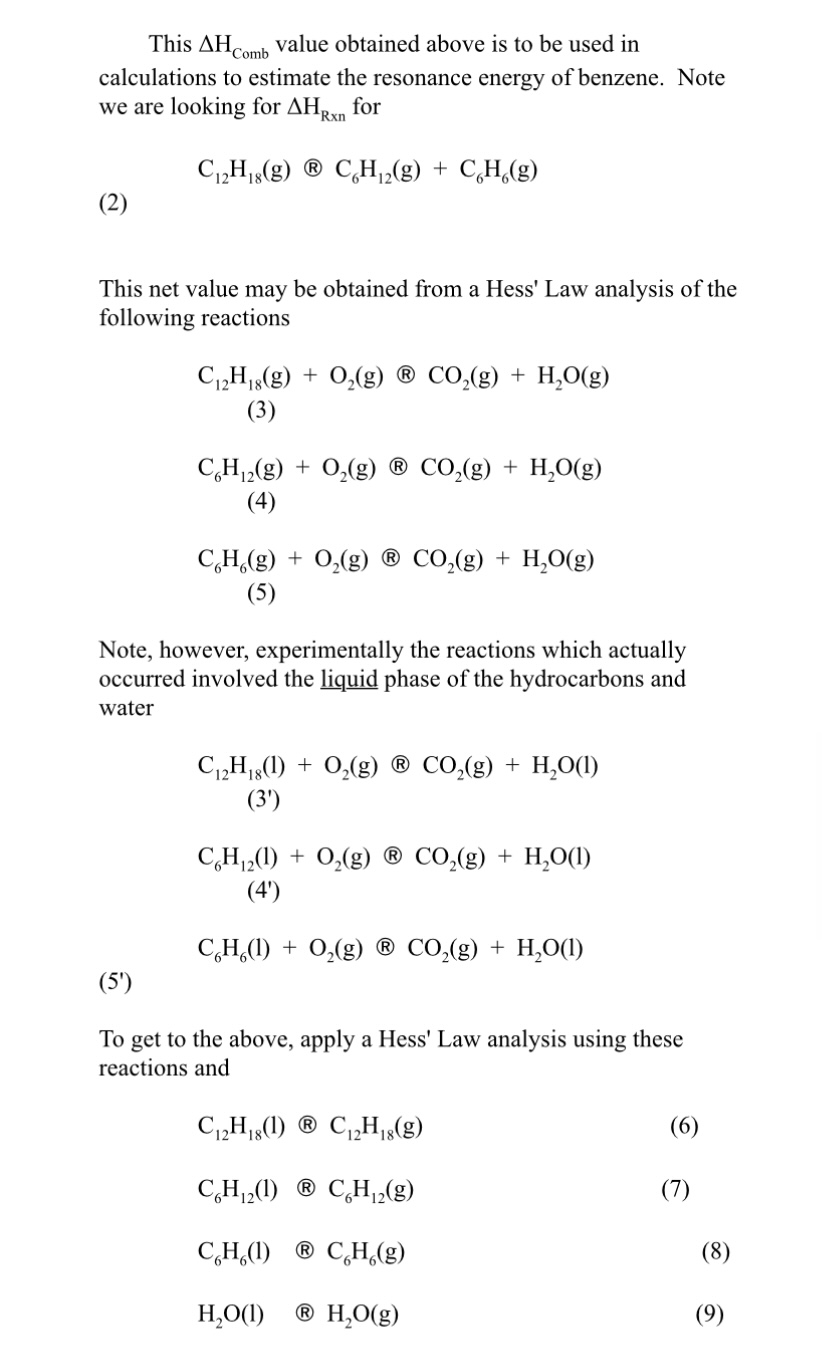 This ΔHComb value obtained above is to be used in | Chegg.com