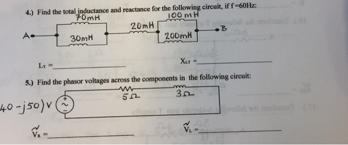 Solved 4.) Find the total inductance and reactance for the | Chegg.com