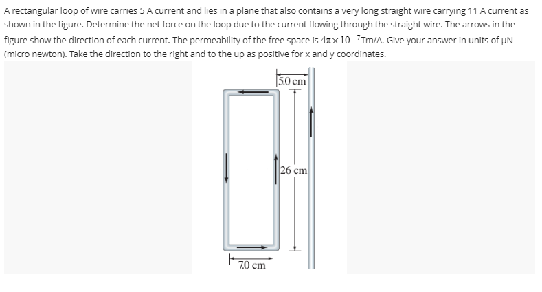 Solved A rectangular loop of wire carries 5 A current and | Chegg.com
