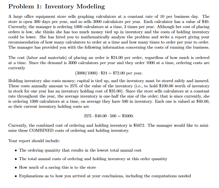 (Calculus) Optimization Problem Set 1. Use the steps | Chegg.com