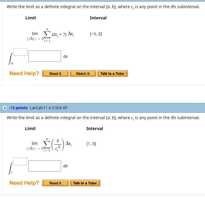 Solved Write the limit as a definite integral on the | Chegg.com