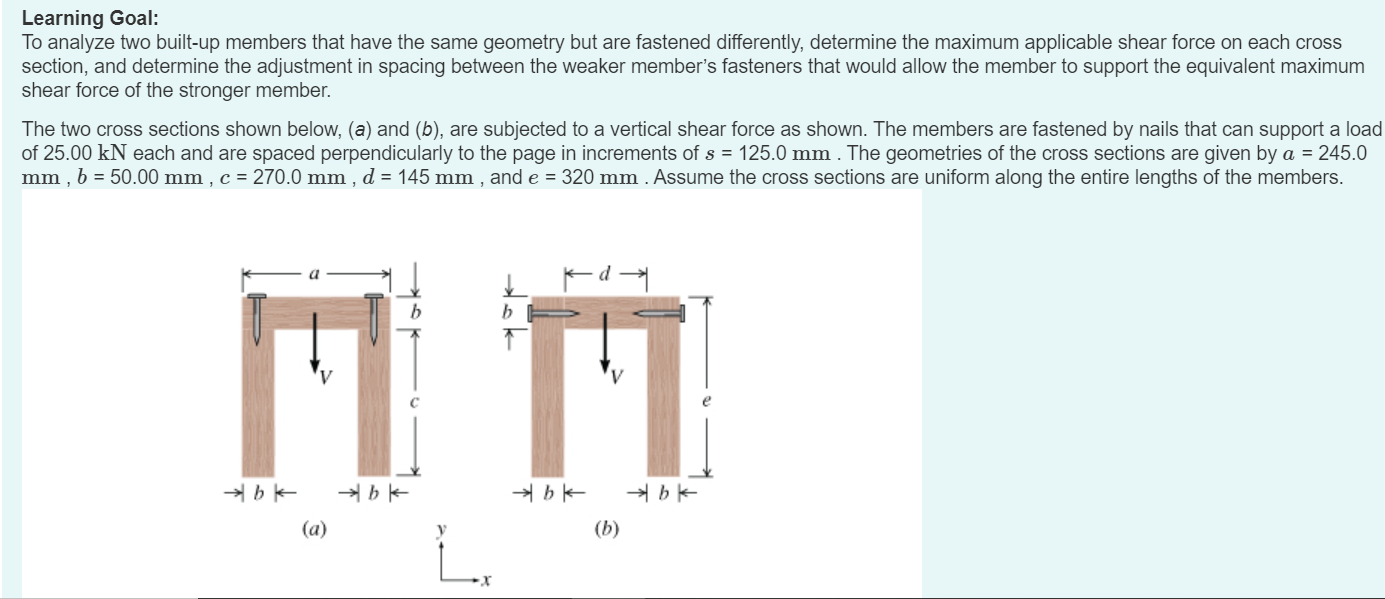 Solved A) Determine the maximum applicable shear force on | Chegg.com