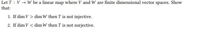 Solved Let T:V→W be a linear map where V and W are finite | Chegg.com
