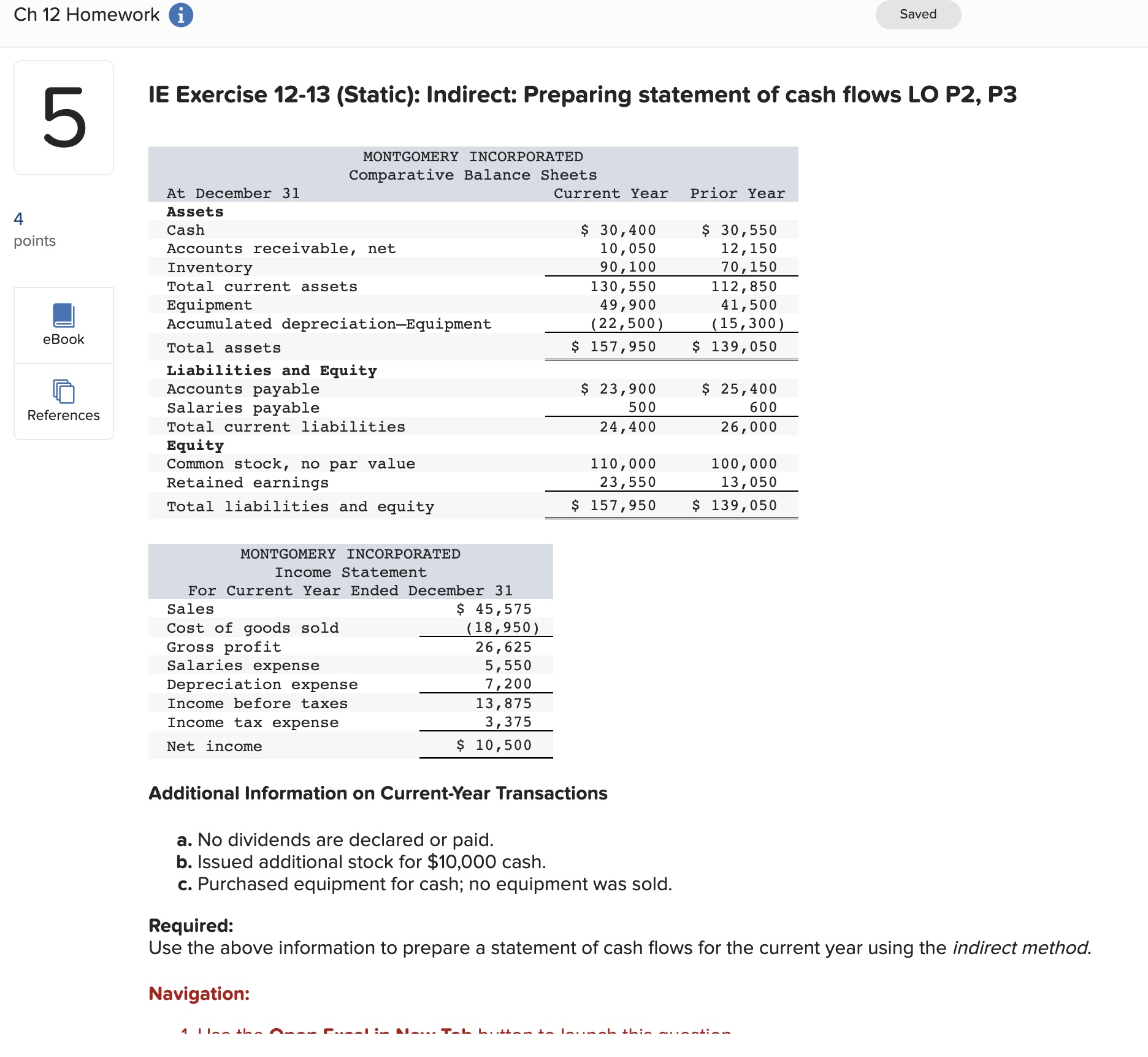 Solved IE Exercise 12-13 (Static): Indirect: Preparing | Chegg.com Solved IE Exercise 12-13 (Static): Indirect: Preparing | Chegg.com