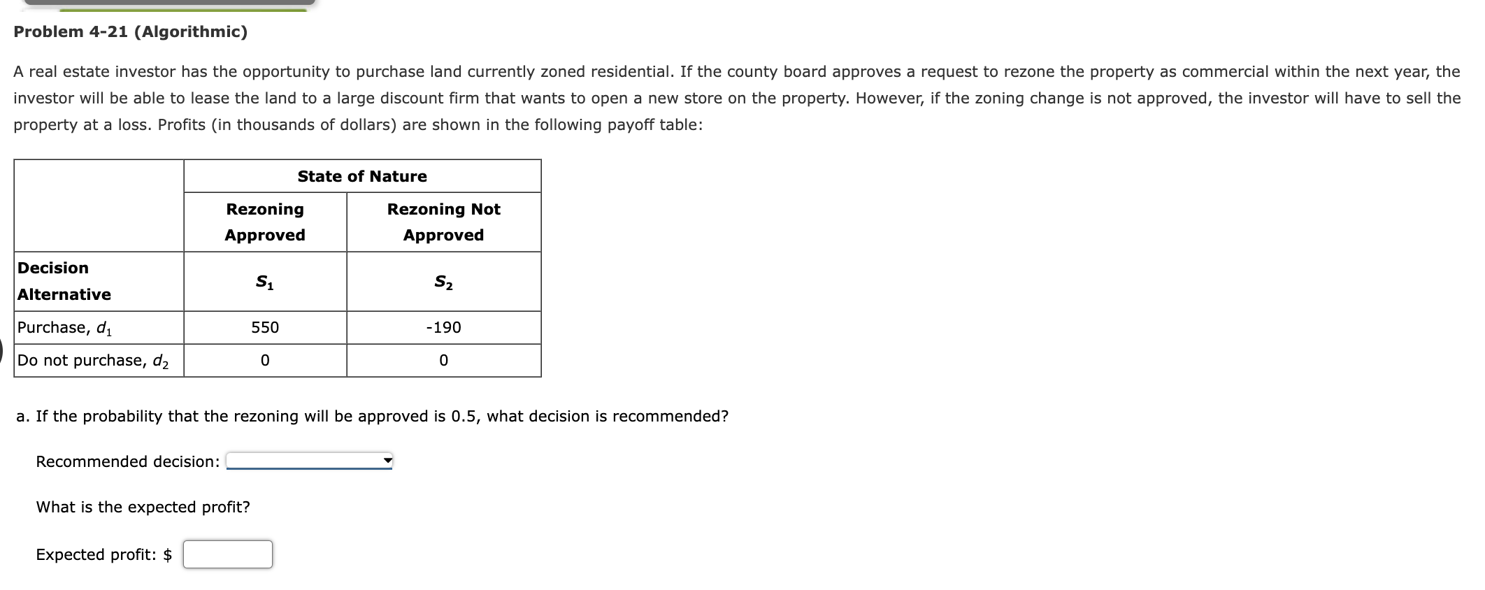 Solved Problem 4-21 (Algorithmic) ﻿b. ﻿The investor can | Chegg.com