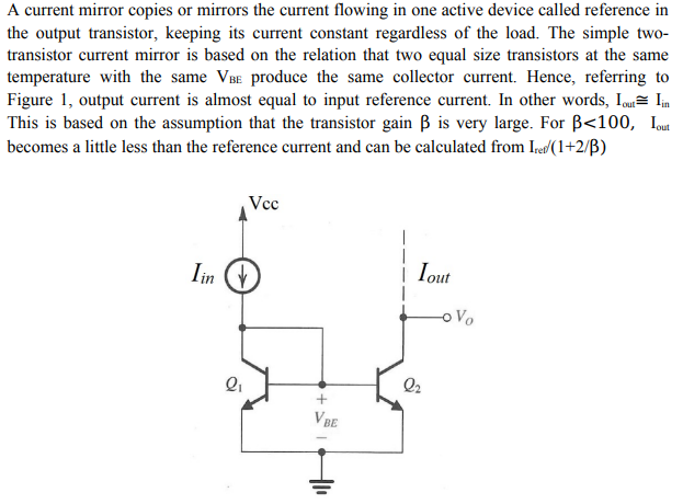 Solved Question: Provide a formula for output resistance of | Chegg.com