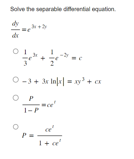 Solved Solve the separable differential equation. | Chegg.com