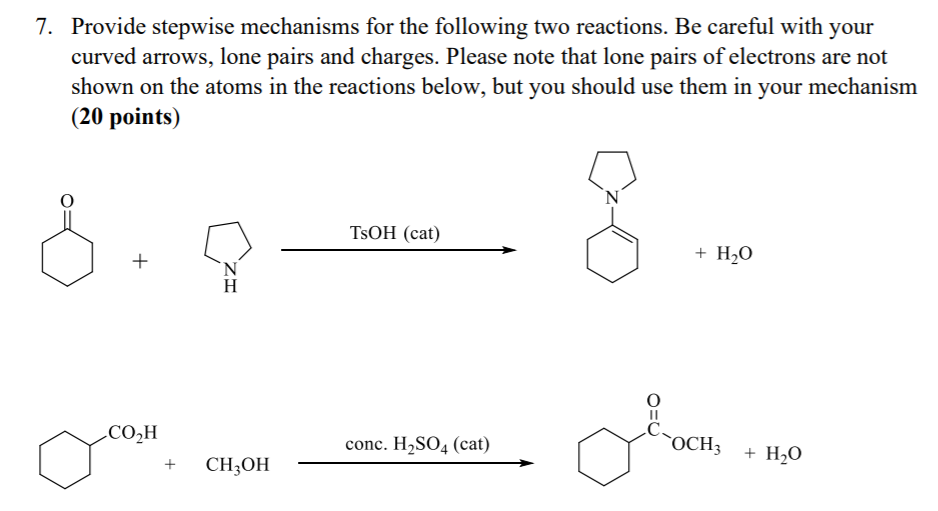 Solved 7. Provide stepwise mechanisms for the following two | Chegg.com