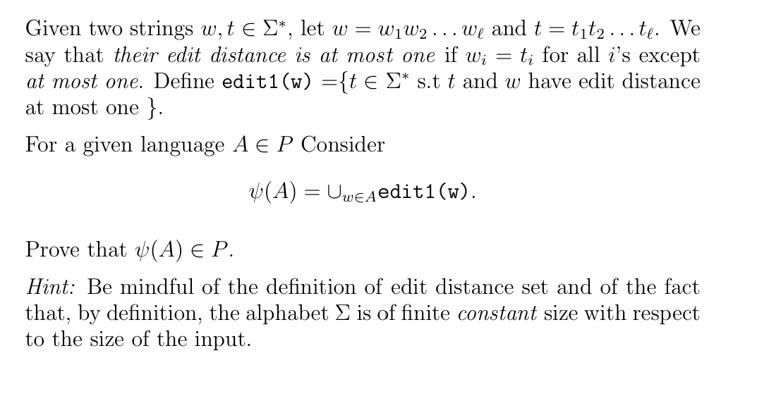 Solved Given two strings w,tinΣ*, ﻿let w=w1w2dotswl ﻿and | Chegg.com