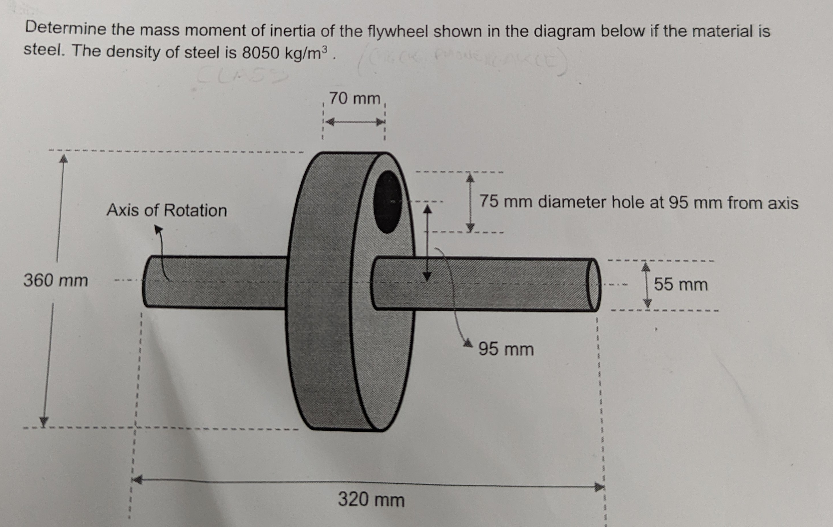 Solved Determine the mass moment of inertia of the flywheel | Chegg.com