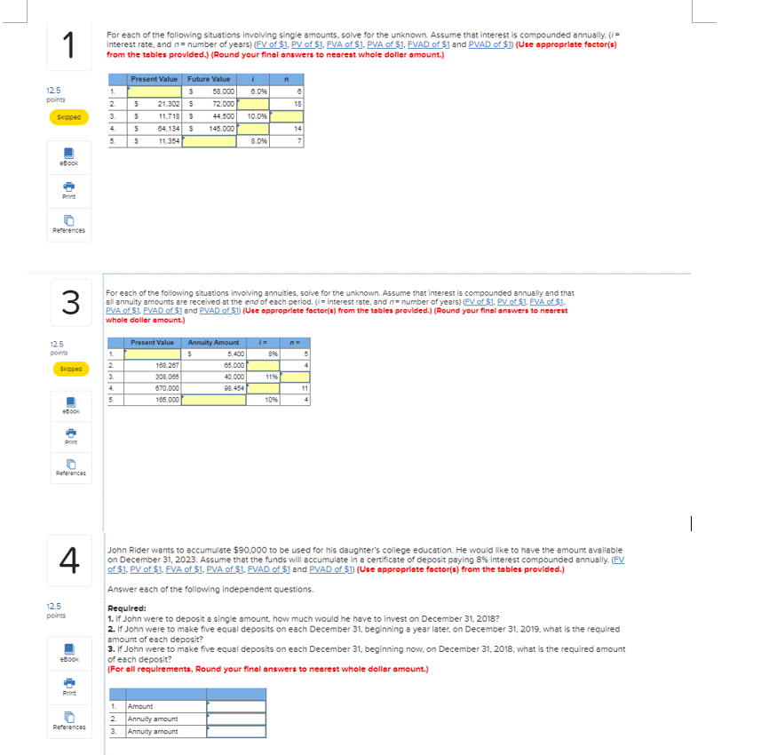 Solved For each of the following situations involving single | Chegg.com