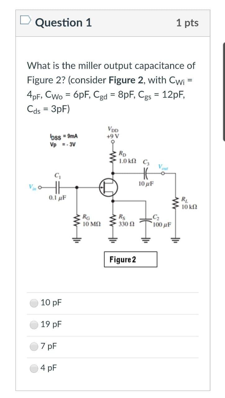 Solved Question 1 1 pts What is the miller output | Chegg.com