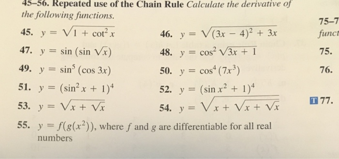 Solved 45-56. Repeated use of the Chain Rule Calculate the | Chegg.com