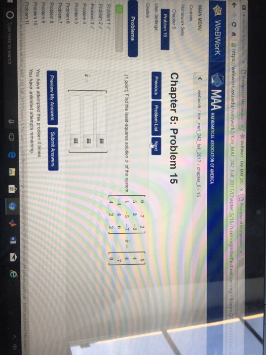 Solved WeBWorK MAA Homework Sets Chapter 5: Problem 15 6 7 2 | Chegg.com