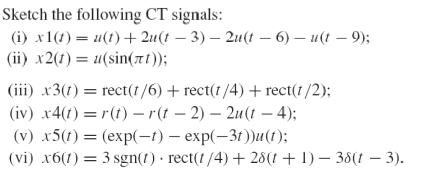 Solved Sketch the following CT signals: (i) | Chegg.com