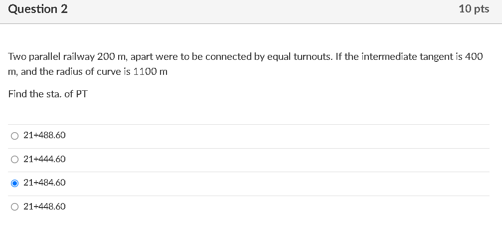 Solved Two parallel railway 200 m, apart were to be | Chegg.com