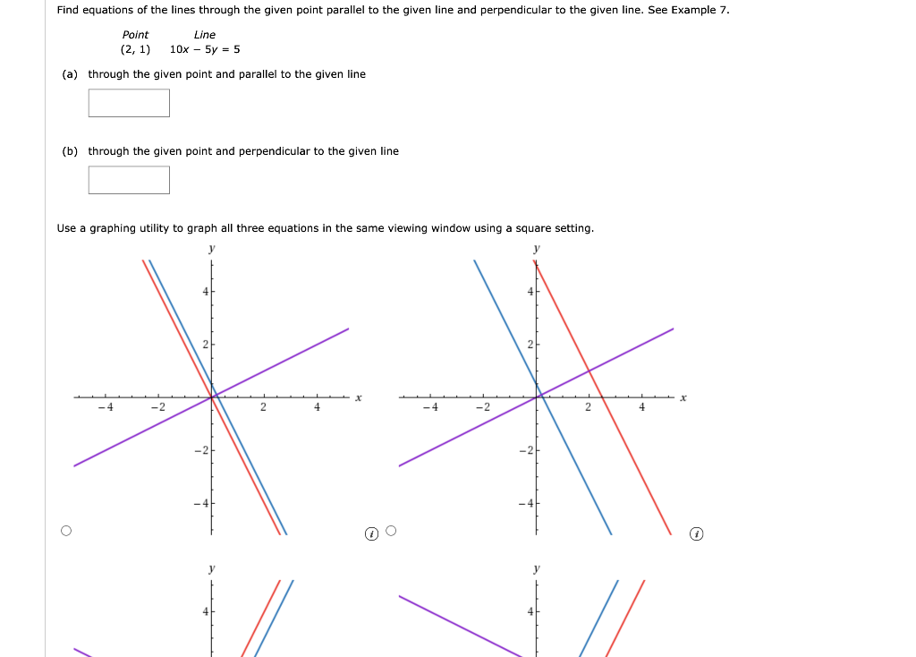 Solved Find equations of the lines through the given point | Chegg.com