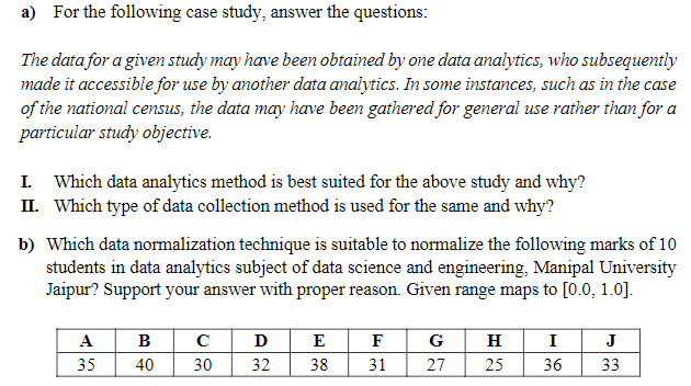 Solved a) For the following case study, answer the | Chegg.com